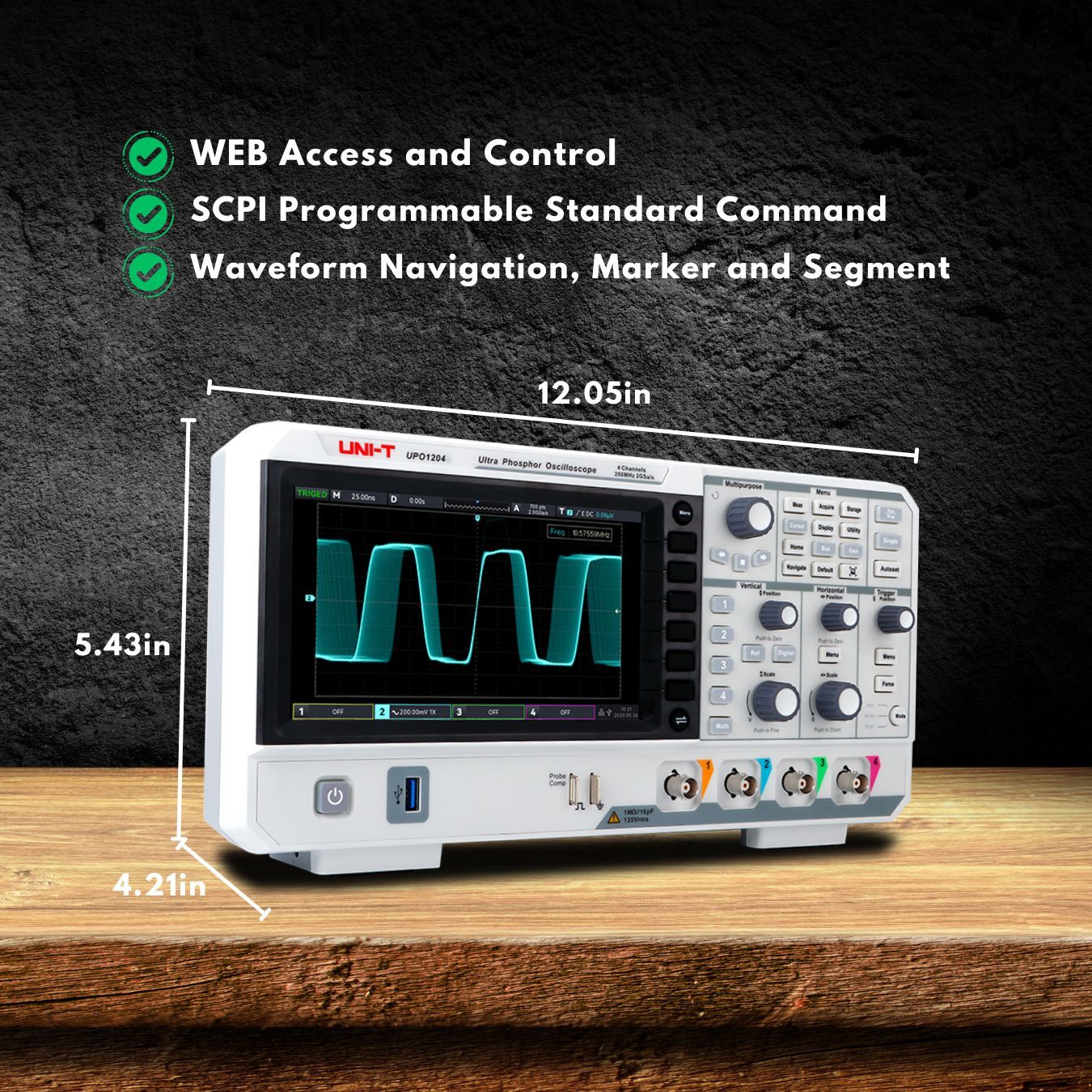 UNI-T UPO1204 200MHz 4Ch DSO Ultra Phosphor Digital Oscilloscope | eBay