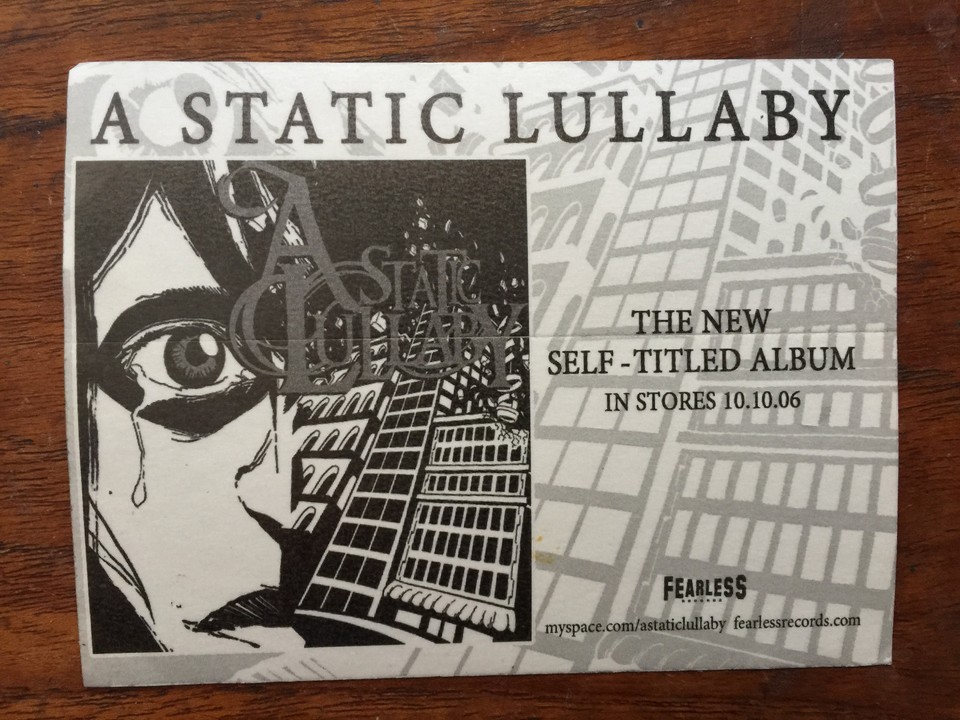 A Static Lullaby sticker promo for cd release 2006 | eBay