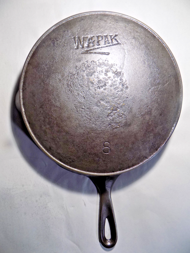NICE WAPAK Z No.8 10" Cast Iron Skillet 100% Flat-Restored Heat Ring-A+ ...