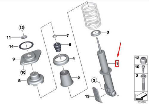 OEM MINI COUNTRYMAN COOPER S R60 REAR LEFT SHOCK ABSORBER 33529807017 ...