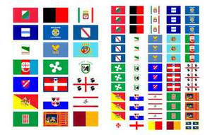 Italy Italian Region and City Flag Stickers rectangular 21 or 65 per ...