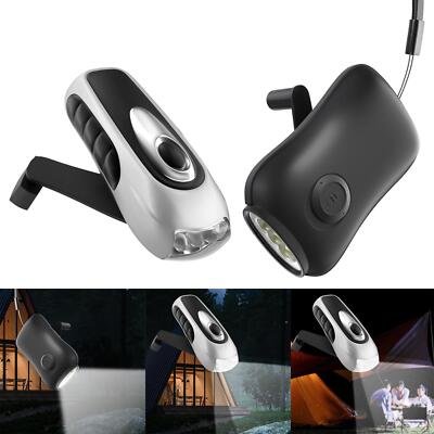 Hand Crank Dynamo Flashlight Camping Light Waterproof Handheld ...