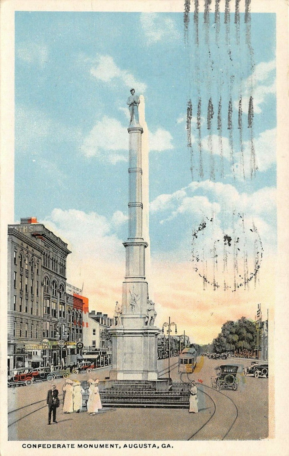 GA~GEORGIA~AUGUSTA~CONFEDERATE MONUMENT~MAILED 1927 | eBay