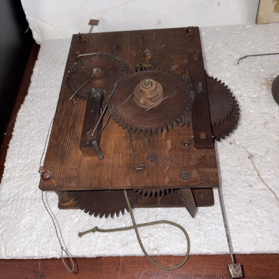 Groaner Wooden Works Grandfather Clock Movement- Daniel Pratt- c1835 ...