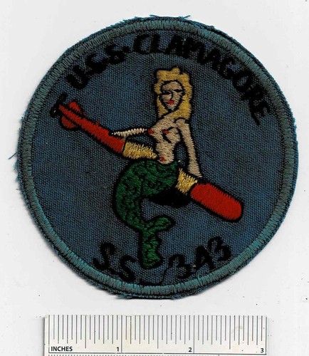 WW2 Submarine USS CLAMAGORE SS-343 WWII Sub Boat US Navy Shoulder Patch ...