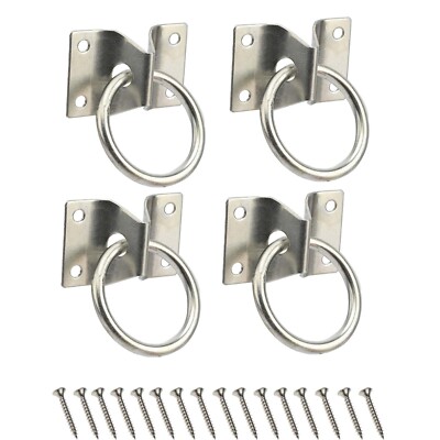 4x Cross Tie Ring for Horse,Block Tie Ring Hitching Ring with Screws ...