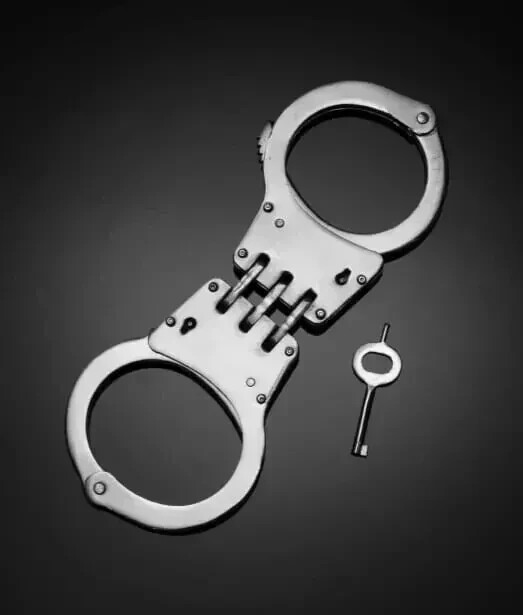 Steel Handcuff Alcyon Double Lock~ Silver Speedcuff Quick cuff Hinged ...