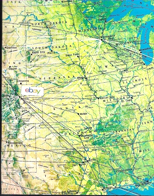 WESTERN AIR LINES 1977 4 PG ROUTE MAP USA MEXICO-CANADA-ALASKA-HAWAII ...