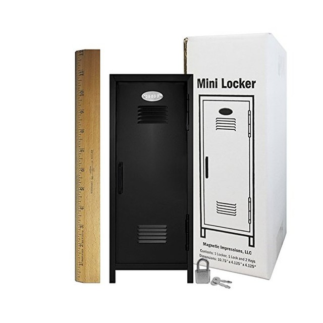 Mini Storage Lockers Locker With Lock and Key Black -10.75quot Tall ...