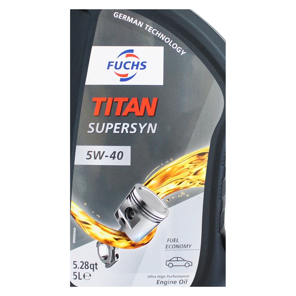 Fuchs TITAN SUPERSYN 5W-40 Fully Synthetic Engine Oil 5W40 5 Litres 5L ...