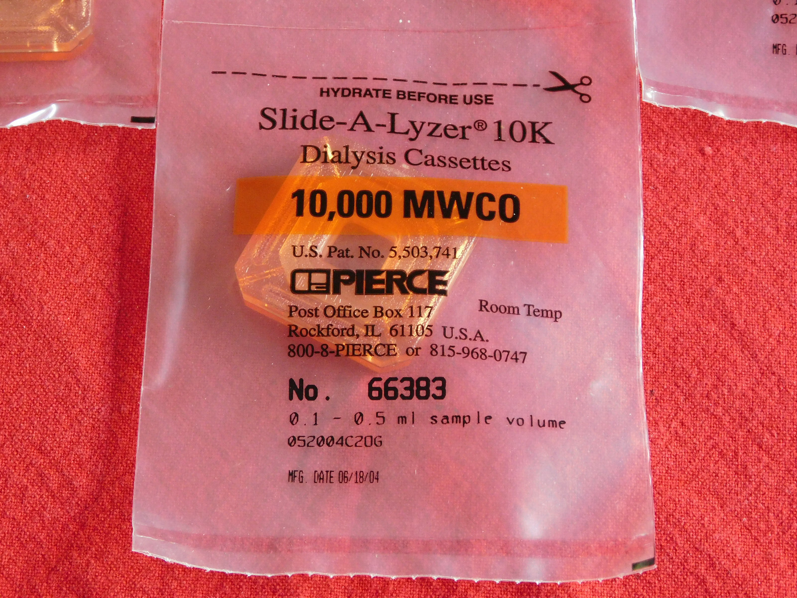 3 New Pierce Slide-A-Lyzer Dialyses Casettes 10,000 MWCO, 0.1-0.5ml vol ...