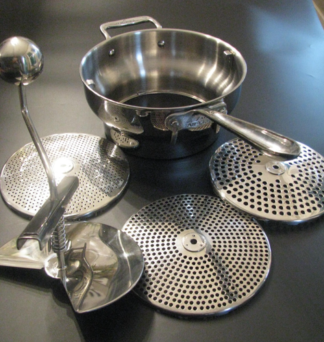 All-Clad Stainless Steel Professional Food Mill Ricer Complete with 3 ...