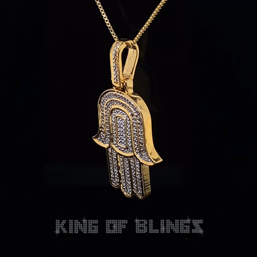 10k Real Gold Real Diamond 0.25ct "HAMSA" Charm Fashion Yellow Style ...