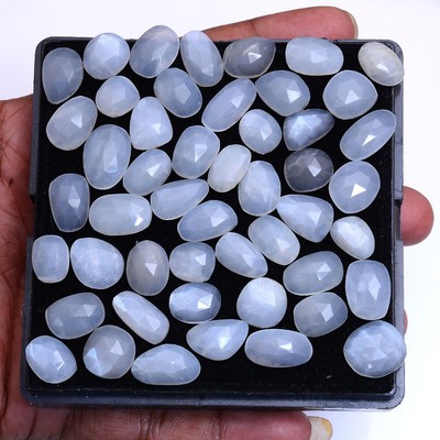 49 Pcs Natural Moonstone Checker Cut 10mm-16mm Untreated Gemstones ...