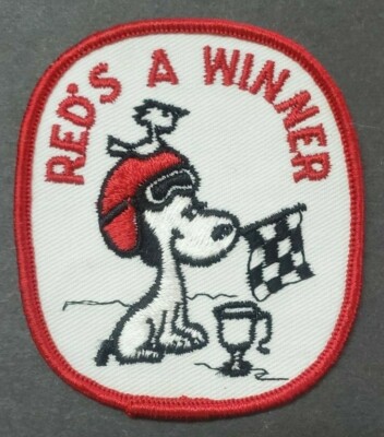 Vintage Red's A Winner 1970's Hat Jacket Shirt Patch Racing Dog Patch ...