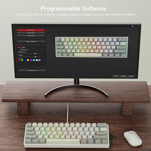 XVX H61 Retro 60% Hot-Swappable Mechanical Keyboard, RGB Wired Gaming ...