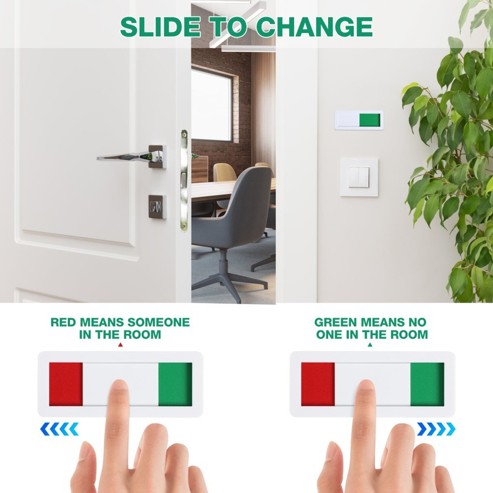 Assorted Color Acrylic Privacy Slide Door Sign for Office and Restroom ...