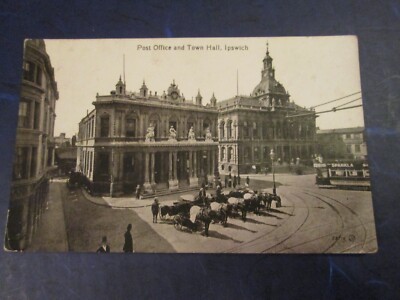 Postcard - Post Office and Town Hall, Ipswich (Posted 1918) | eBay UK