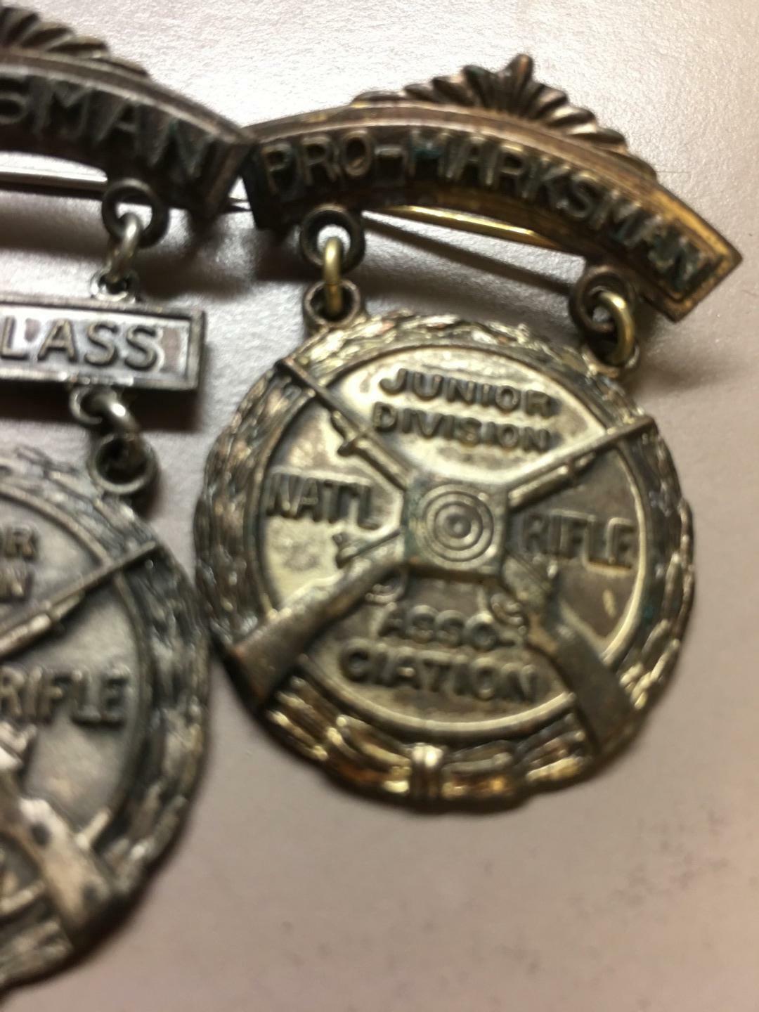 Lot 3 NRA Junior Division Shooting medals Sharpshooter, marksman awards ...