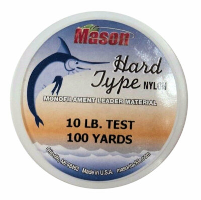 Mason Hard Type Nylon 10# Mono Leader Material, 100 Yard, Clear #HSR-10 ...