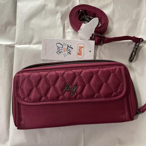Lug Kickflip SE Convertible RFID Wallet/Crossbody Bag Raspberry | eBay