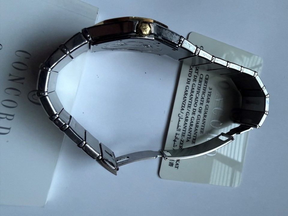 18K/KT/CT Solid Gold SS Concord SG500 Men's Mariner Quartz Date Boxes ...