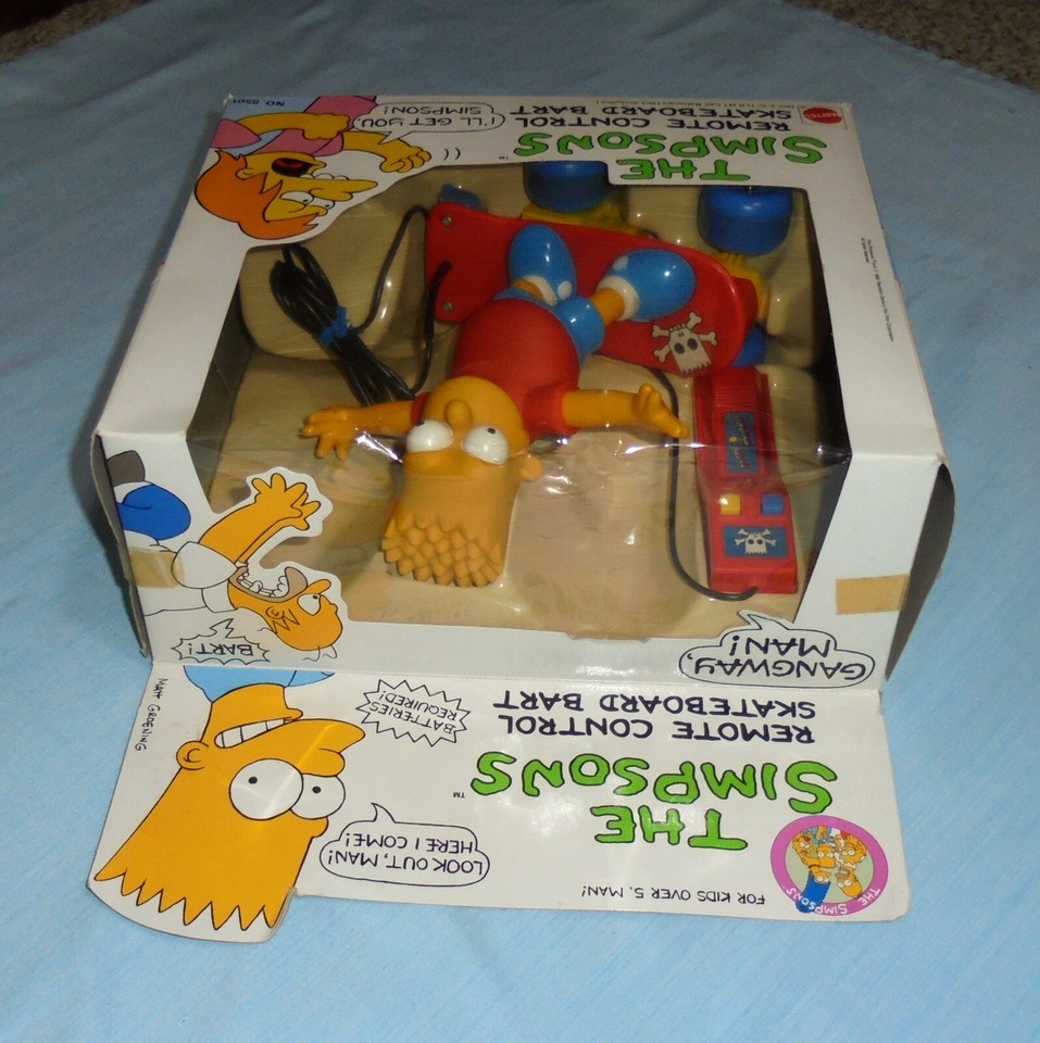 The Simpsons Bart Simpson Figure Remote Control Skateboard Toy Mattel ...