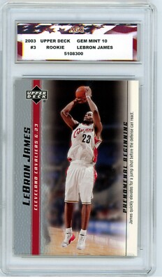 2003 Upper Deck LeBron James Rookie Card #3 Phenomenal Beginning AGC 10 ...