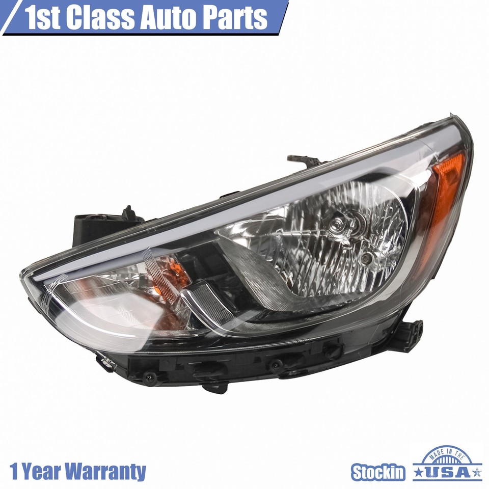 Headlight Assembly Driver Left For 2015-17 Hyundai Accent W/O Bulb ...