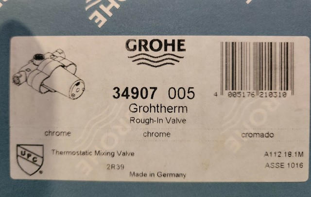 GROHE 1/2 Thermostatic Rough-in Valve in Chrome 34907000 for sale ...