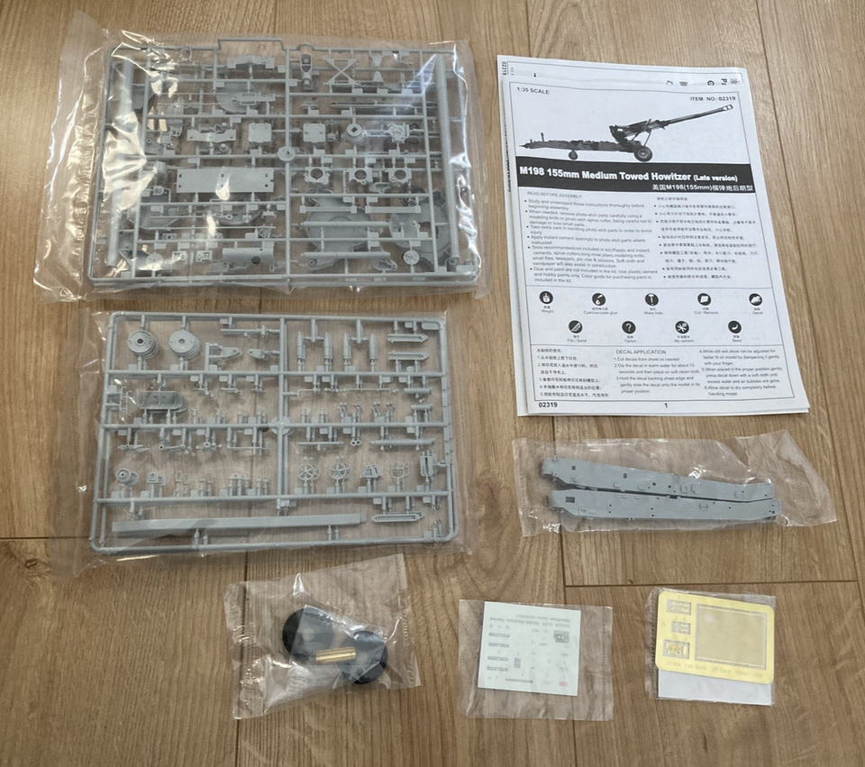 L288 Trumpeter Model Kit 02319 - M198 155mm Medium Towed Howitzer - 1/ ...