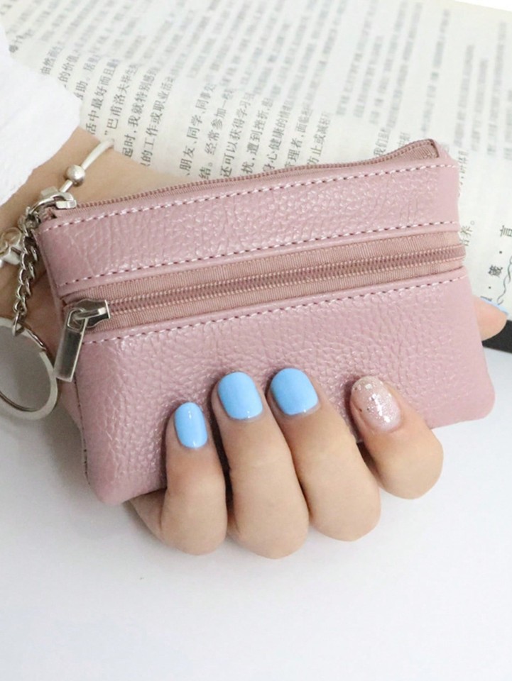 Women Key Ring Leather Mini Purse Coin Small Change Bag Card Wallet ...