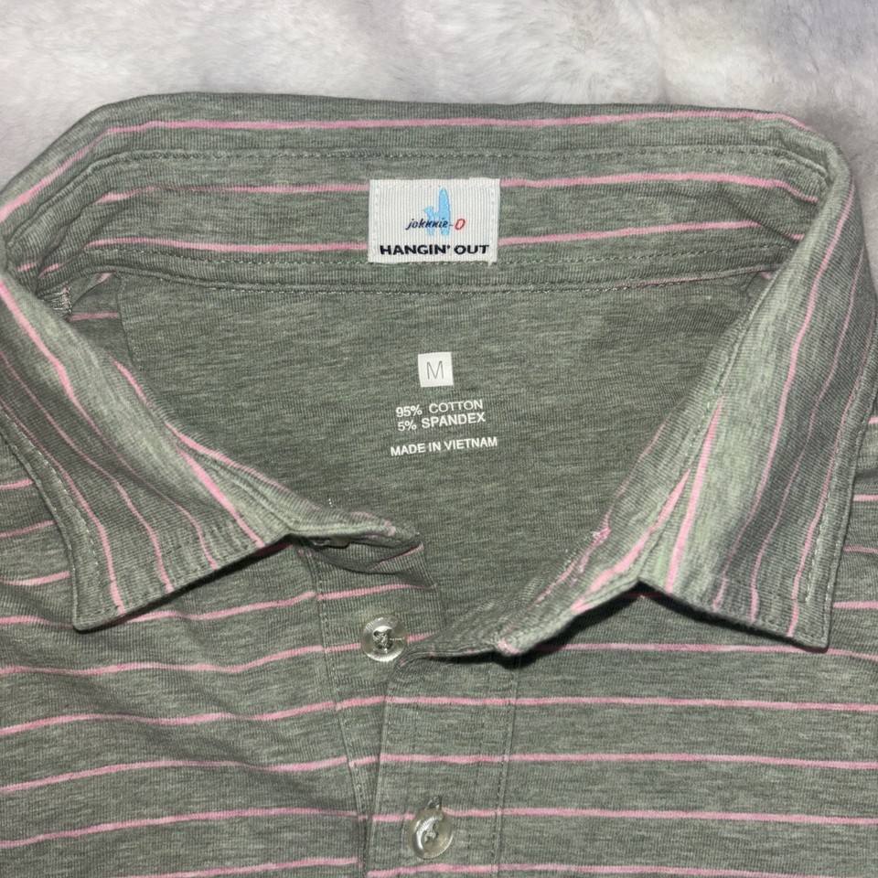 Johnnie-O Men's Short Sleeve Polo Shirt Golf Dri-Fit Material Striped ...