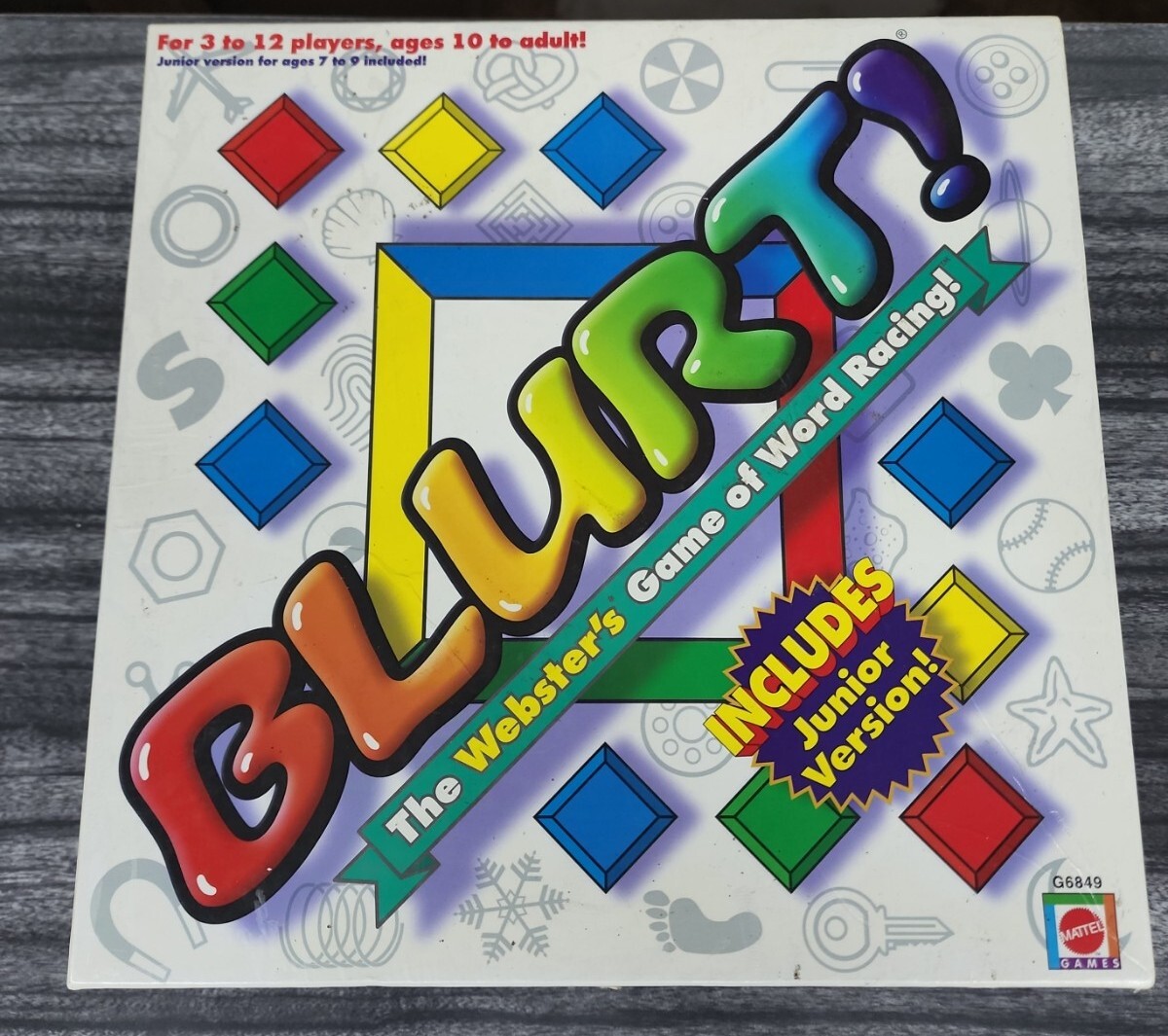 BLURT! Websters Board Game of Word Racing With Junior Version - New ...