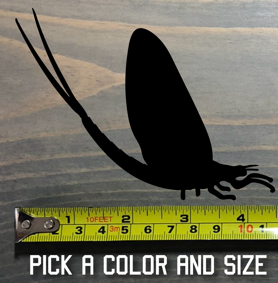 Fly Fishing Decal Sticker Mayfly BWO Rainbow Trout Brown Dry Hatch ...