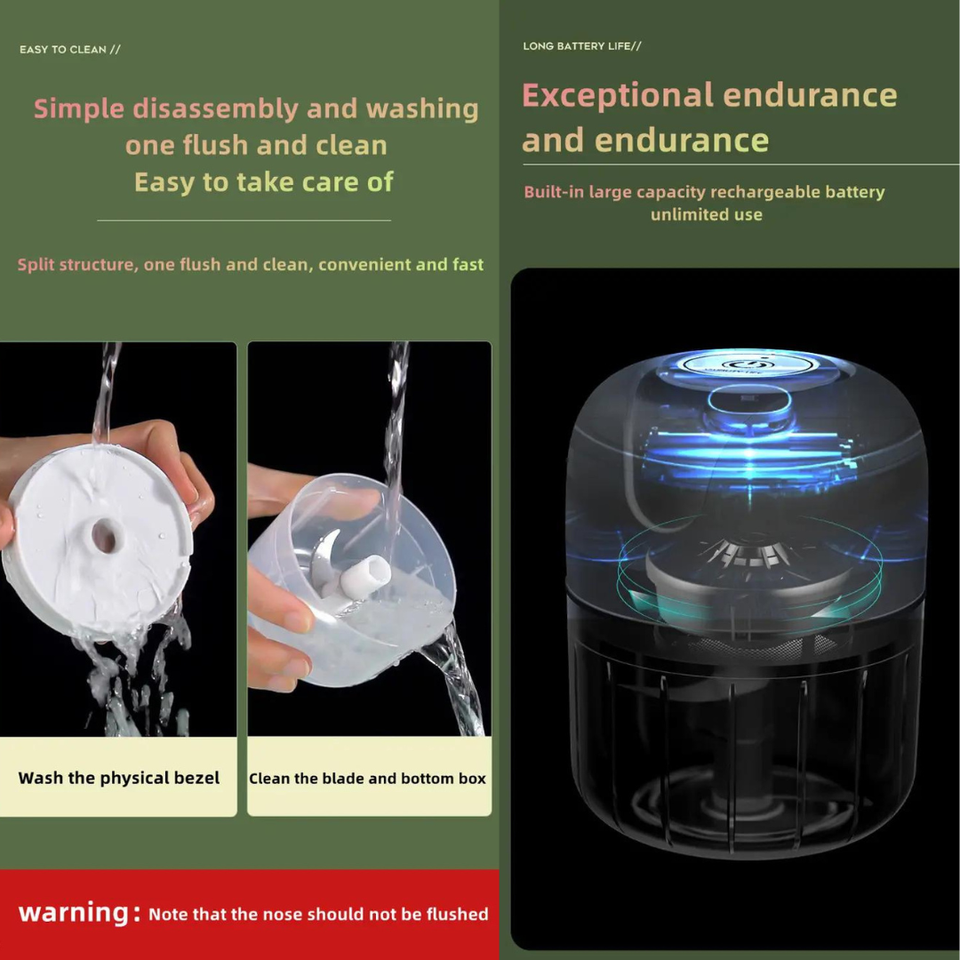 Electric Wireless Garlic Onion Stirring Device Meat Grinder Food ...