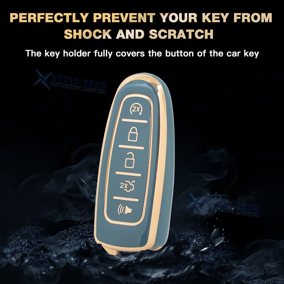 Full Cover Smart Key Fob Holder w/Keychain For Ford Explorer Expedition ...