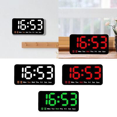 Desk Digital Clock LED Alarm Clock LED Clocks Date Calendar Temperature ...
