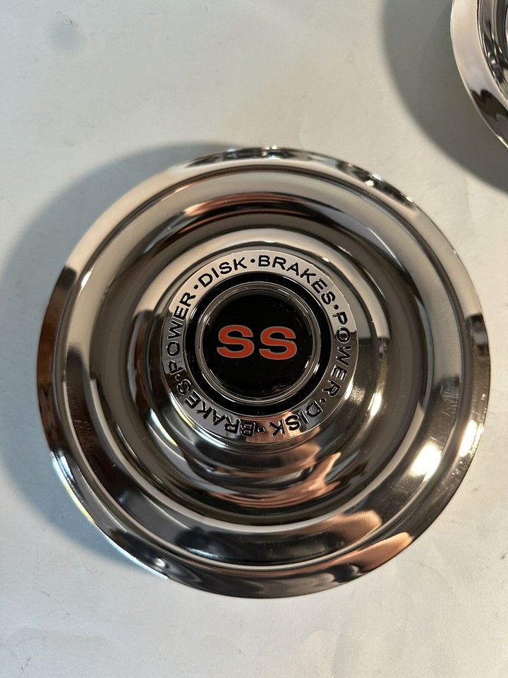 4 GM DISK BRAKES RALLY WHEEL CENTER HUB CAPS W/ RED SS DECAL | eBay
