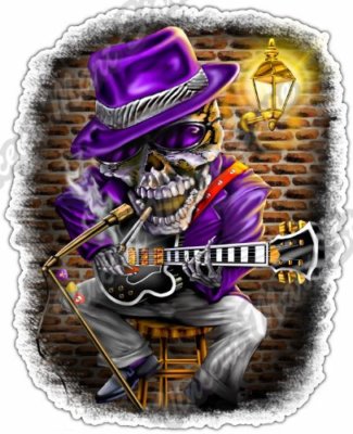 Blues Skeleton Jazz Skull Guitar Music Car Bumper Vinyl Sticker Decal 4 ...