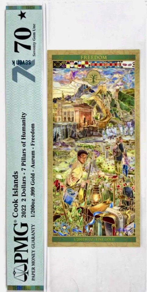 7k Metals Tom Holdman 7 Pillars of Humanity 24K Gold Notes 1/200 oz ...