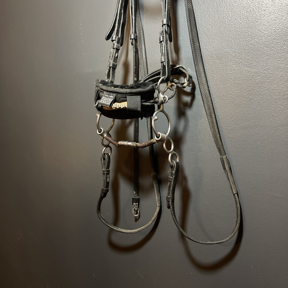 Velociti Black Padded Bridle with myler Gag Bit Full With Reins | eBay UK