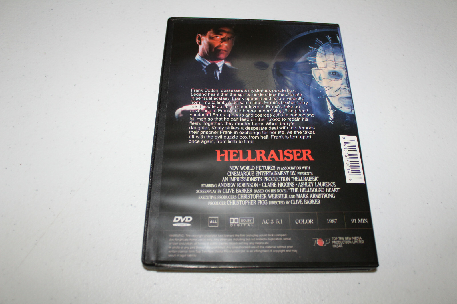 Hellraiser (DVD 1987) Andrew Robinson, Clare Higgins, Region Free, Top ...