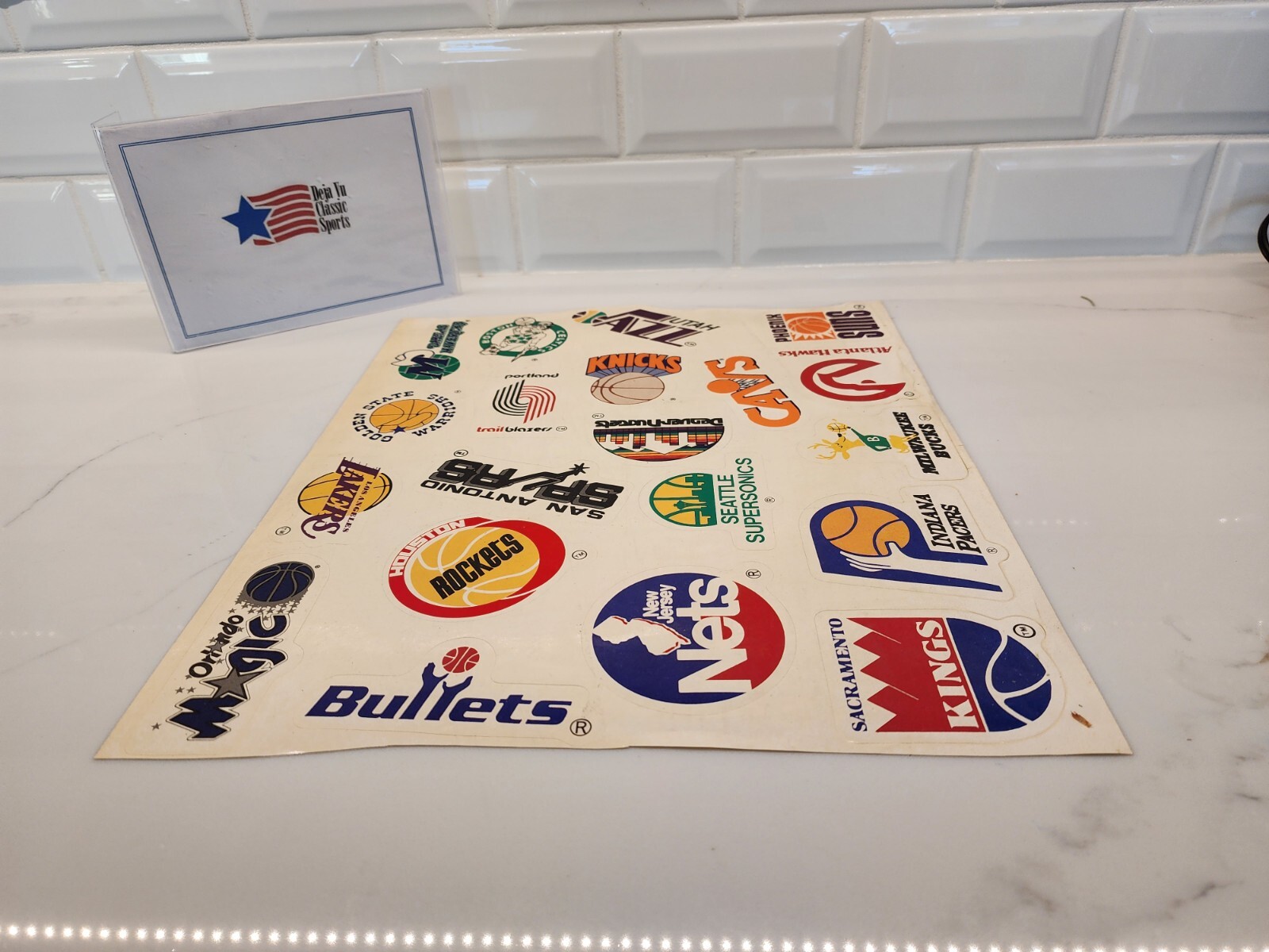 1980 NBA Basketball Team Logos Complete Sticker Sheet Unused Old Store ...