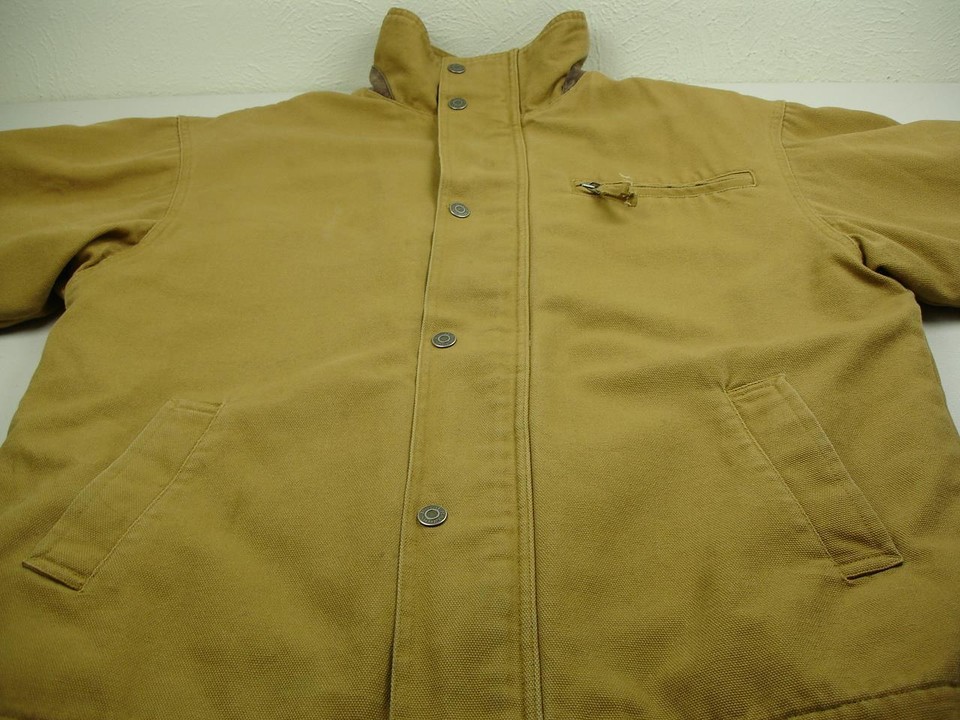 Men's M Royal Robbins Fleece Lined Jacket Tan Field Canvas Removable ...