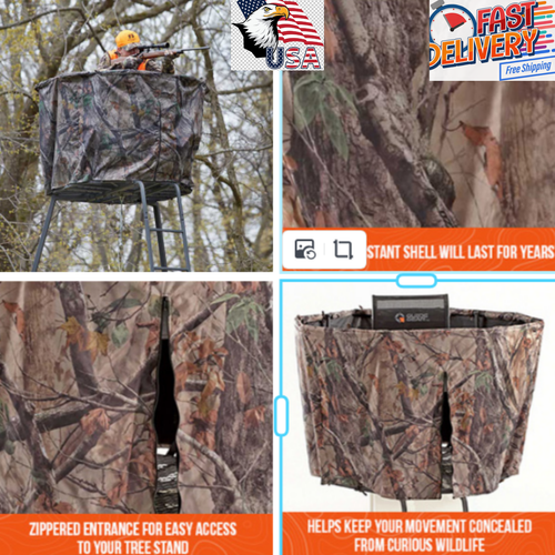 Half Hunting Blind Enclosure Camo 20' Tripod Deer Stand Cover ...