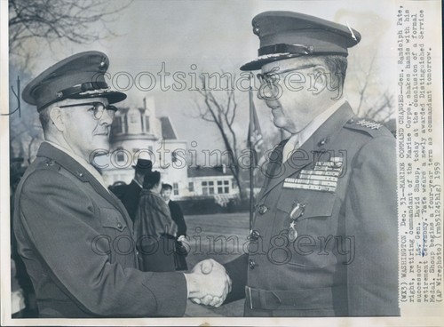 1959 Press Photo US Marine General Randolph Pate Lt Gen David Shoup in ...