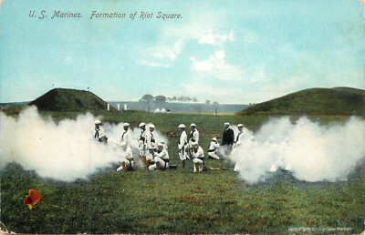 WWI Postcard U.S. Marines Formation of a Riot Square, Unposted | eBay