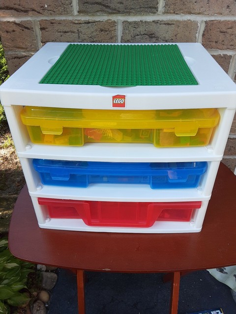 LEGO IRIS 3 Drawer Storage Tower Container Full of Lots of Legos Plates ...
