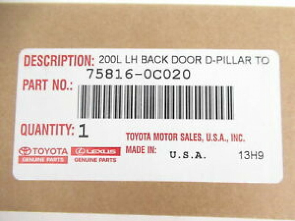 Toyota Genuine OEM Moulding, back door outside, lh FJ CRUISER GSJ1 ...